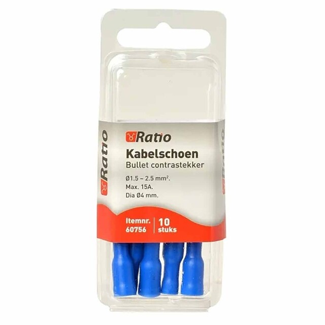 Kabelschoen bullet contra 1,5-2,5mm² - 10st in blister - De Boer